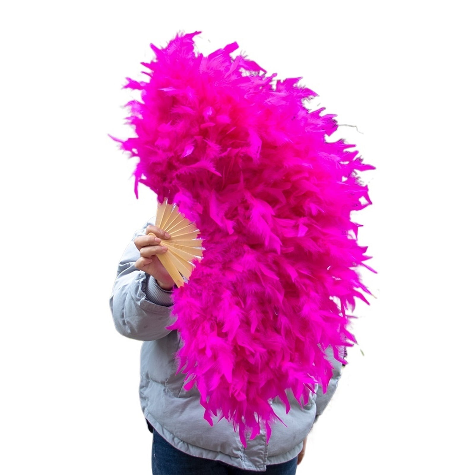 White Turkey Feather Fan Foldable Feather Fan Wedding Party Decor Stage ...