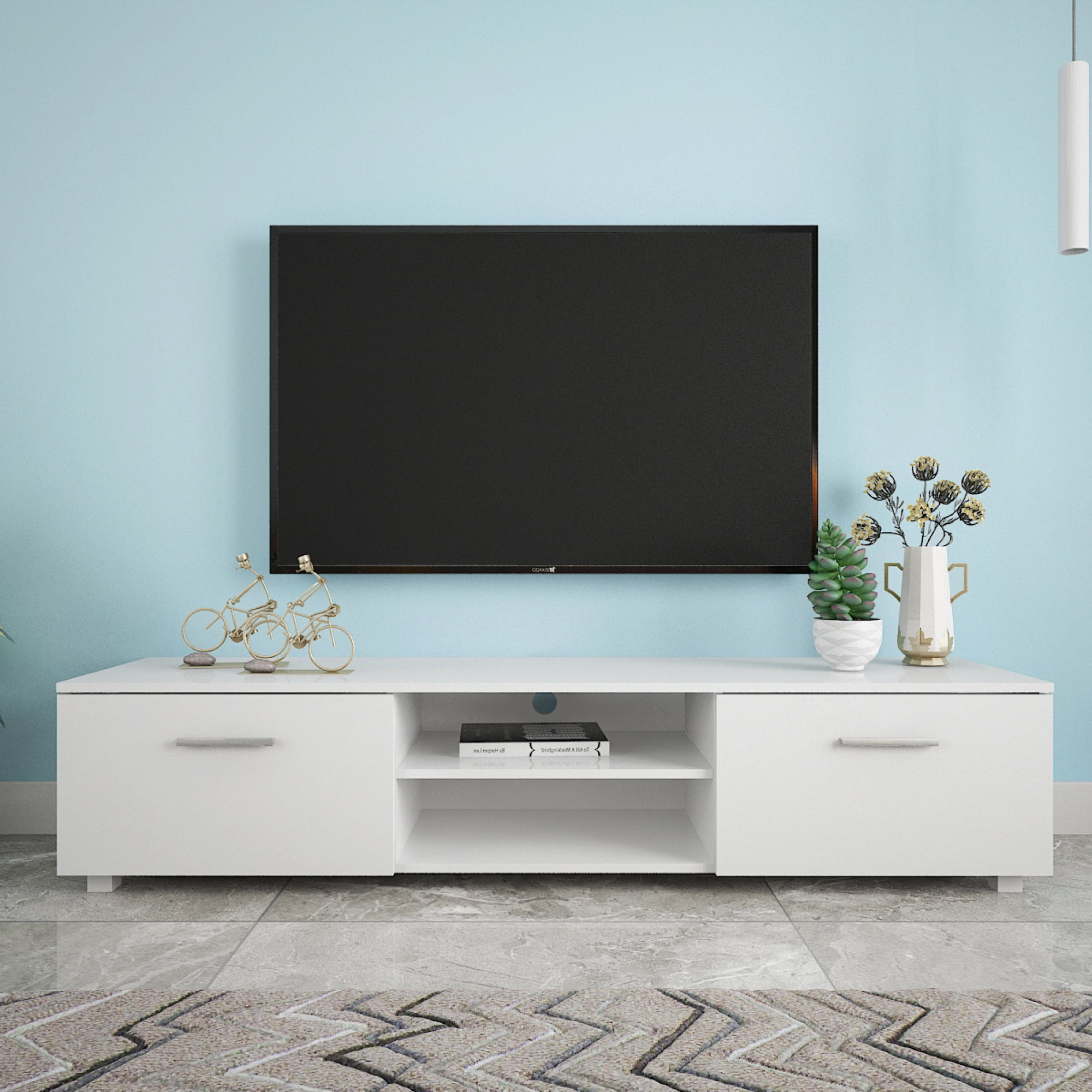 White Tv Stand For 70 Inch Tv Stands, Media Console Entertainment ...