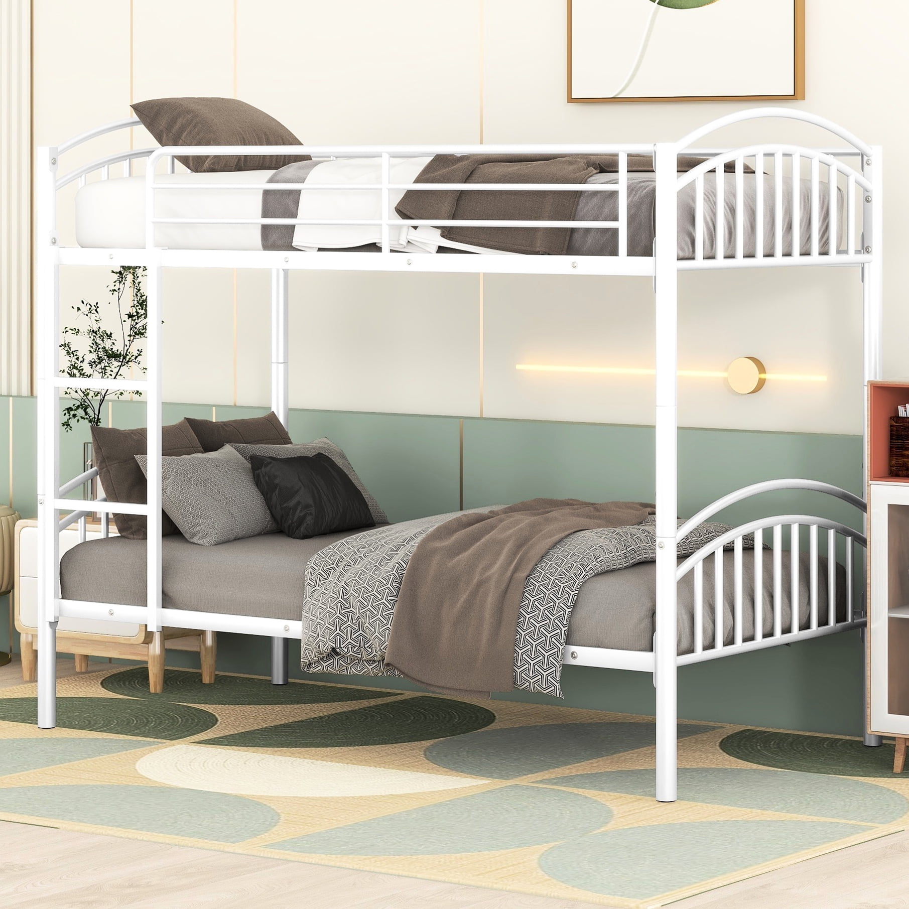 White Twin Over Bunk Bed - Versatile Sleeping Option Metal To Wear And ...