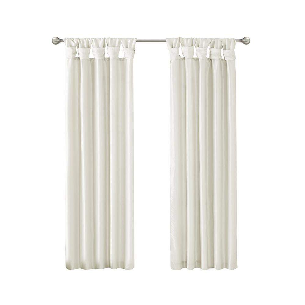 White Twisted Tab Lined Window Curtain Panel, Belen Kox - Walmart.com