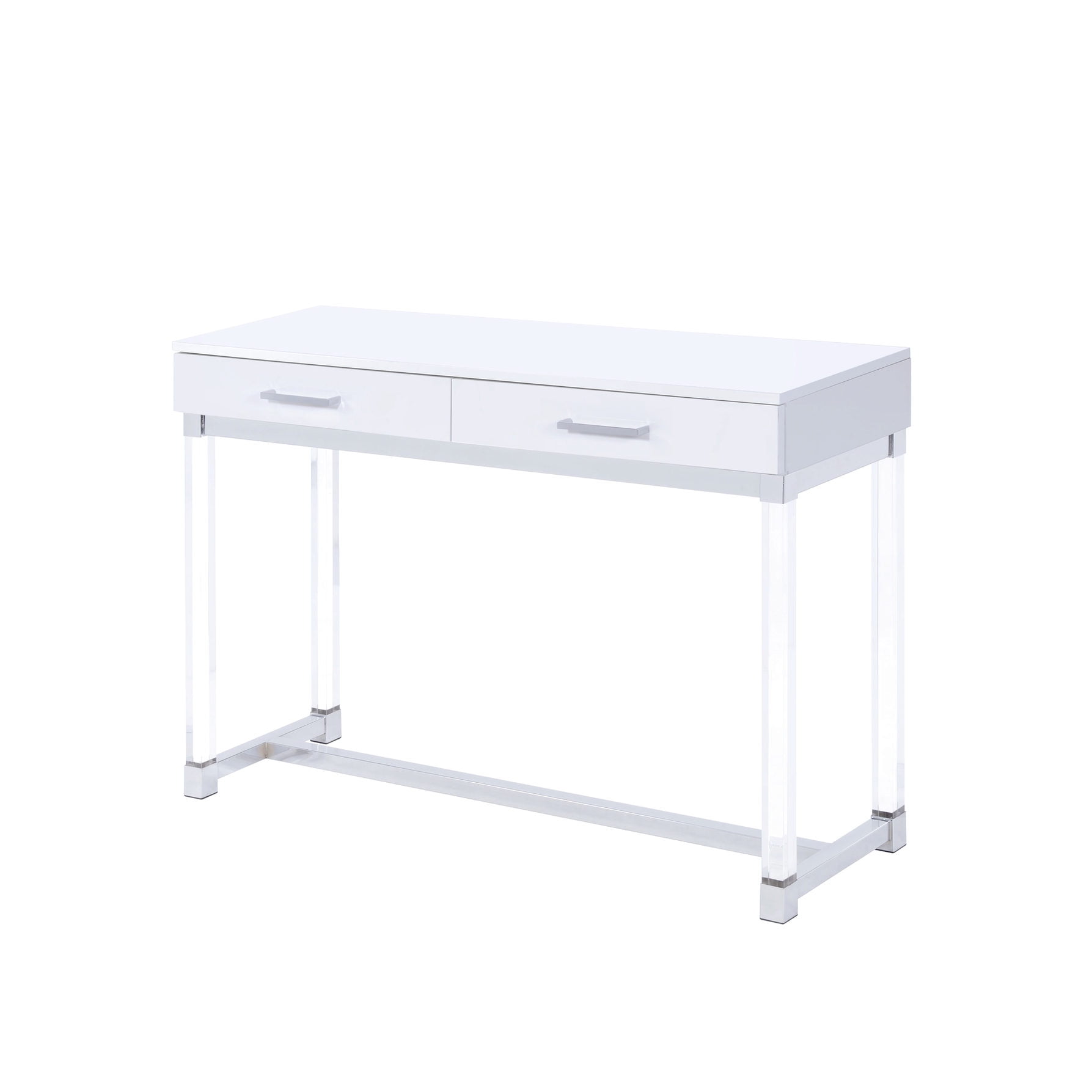 White - Two - Drawer Desk & Stable Seating - Office Set for Productive ...