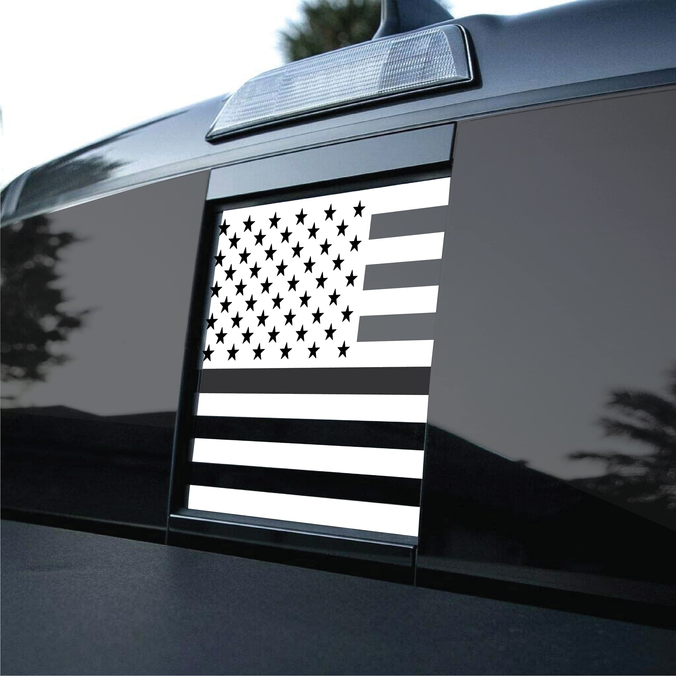 White USA American Flag Vinyl Decal Rear Sliding Window Flag Sticker ...