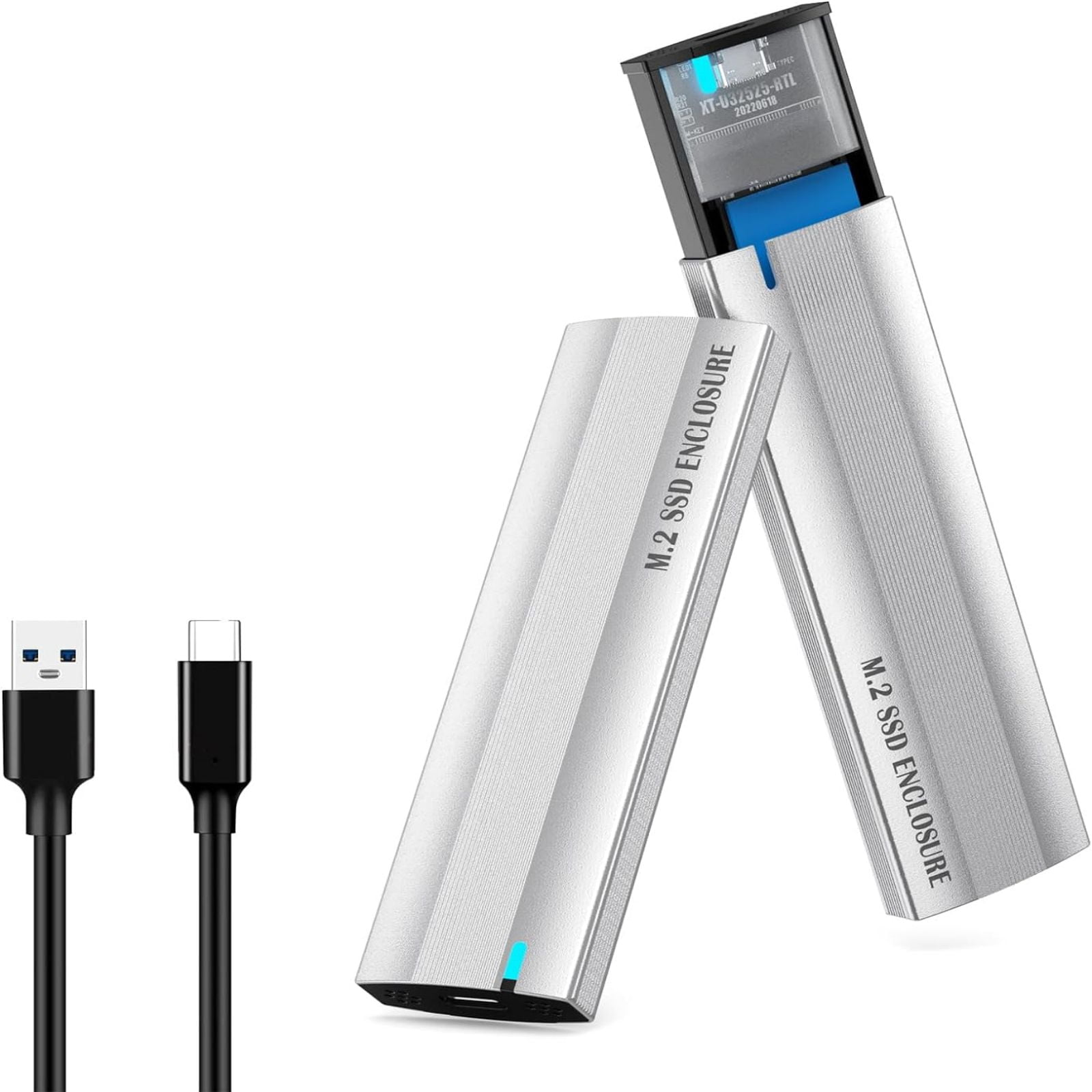White USB 3.1 Type-C Tool-Free Enclosure for SATA SSDs M.2 NGFF/SATA ...