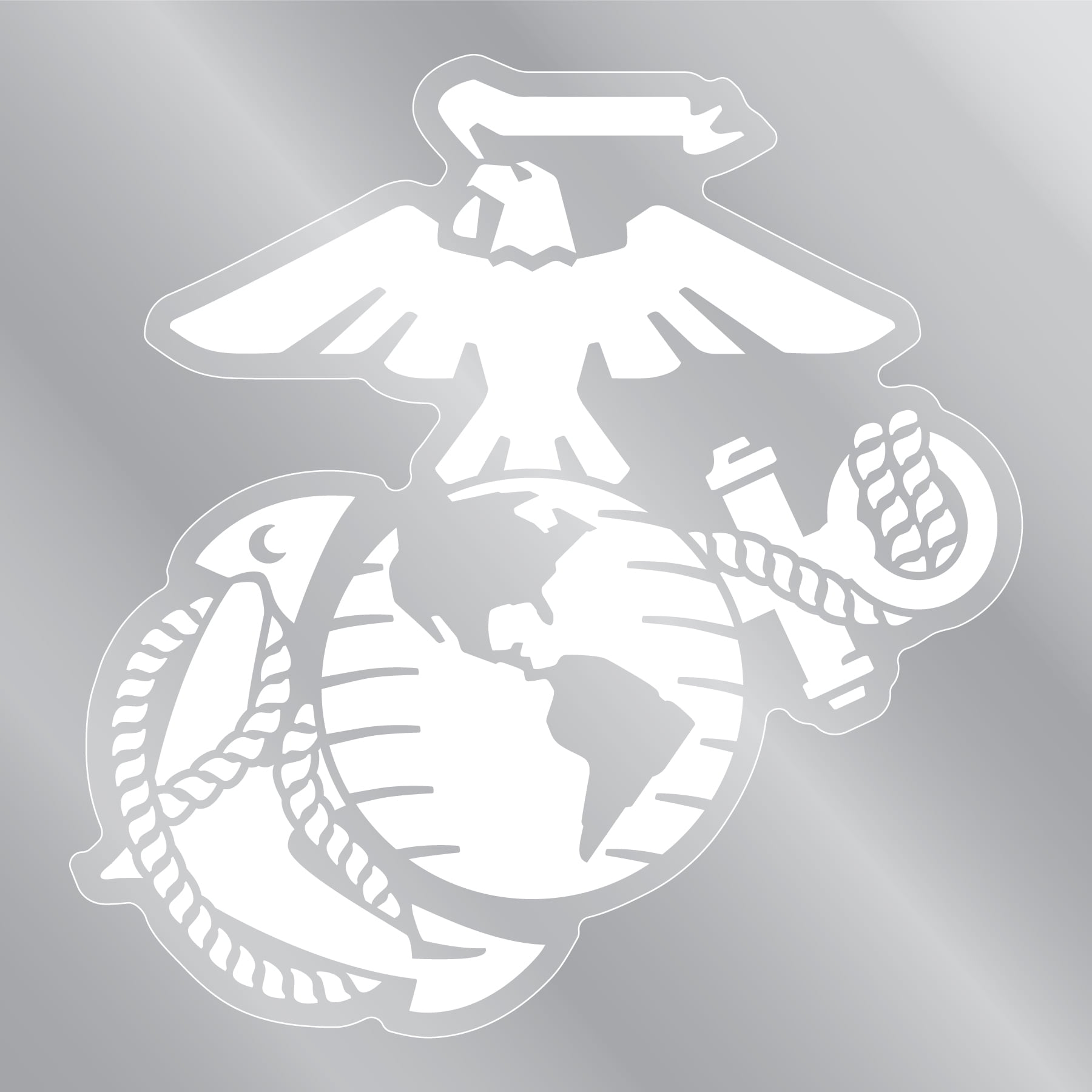 White USMC Eagle Globe and Anchor Logo Back Static Cling - Walmart.com