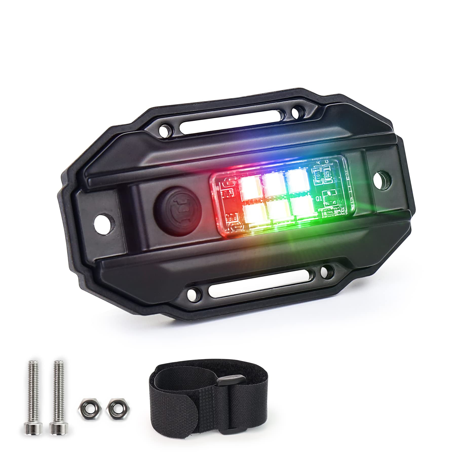 White UTV Dome STF9 Light, POVTOR Universal Switch Strobe Roll Bar ...