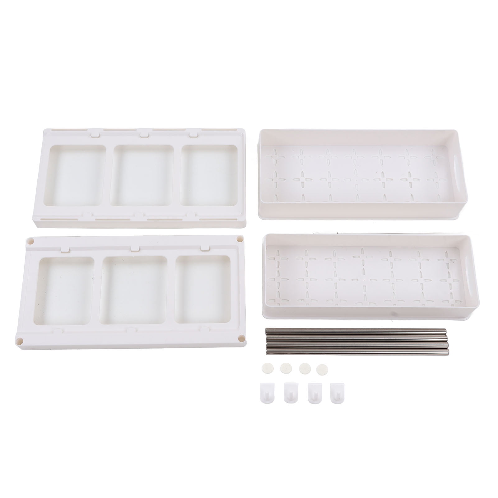 White Under Sink Organizer, Double Layer Sliding Pull Out Countertop ...