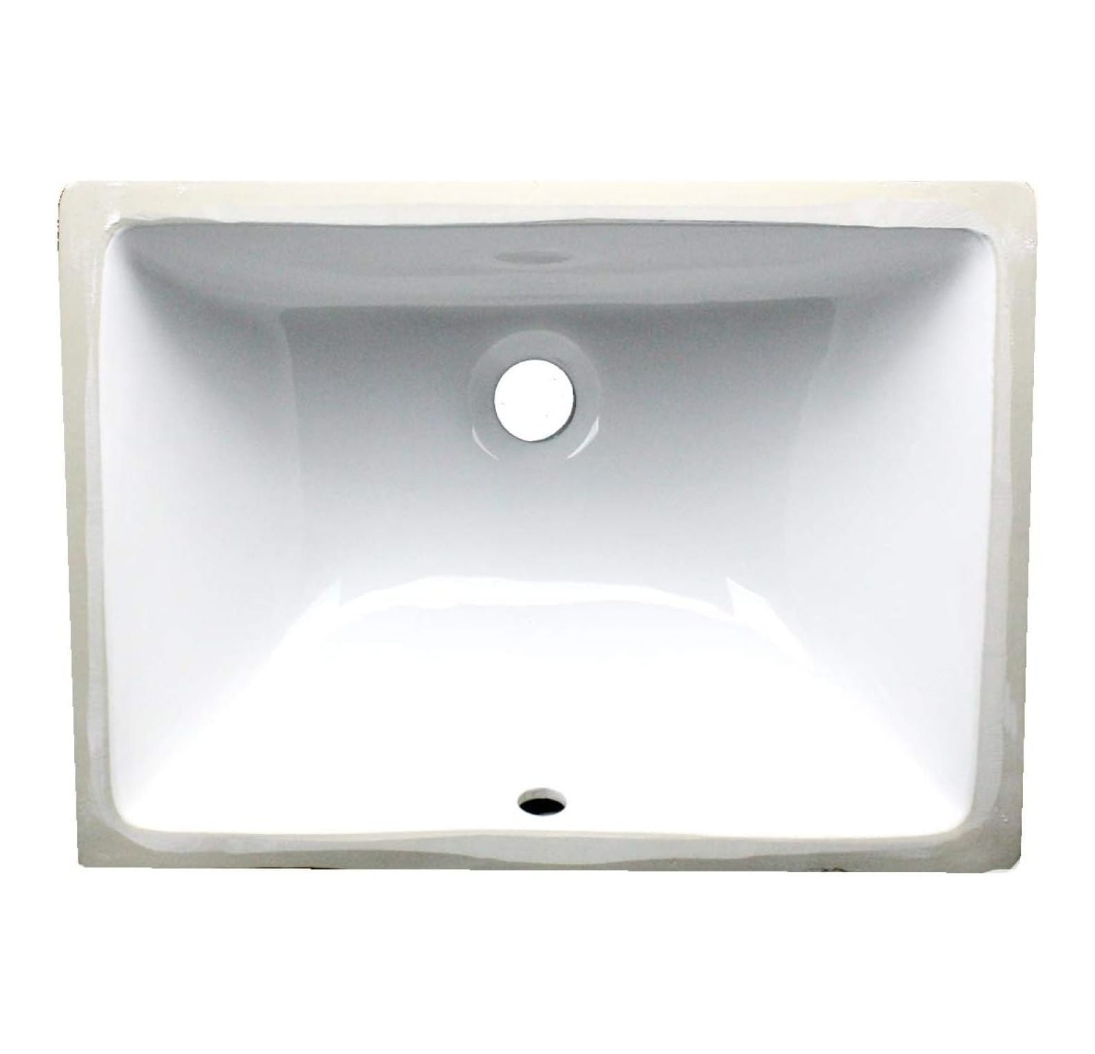 White Undermount Bathroom Sink, 16x10.875 Inch Rectangular Ceramic ...