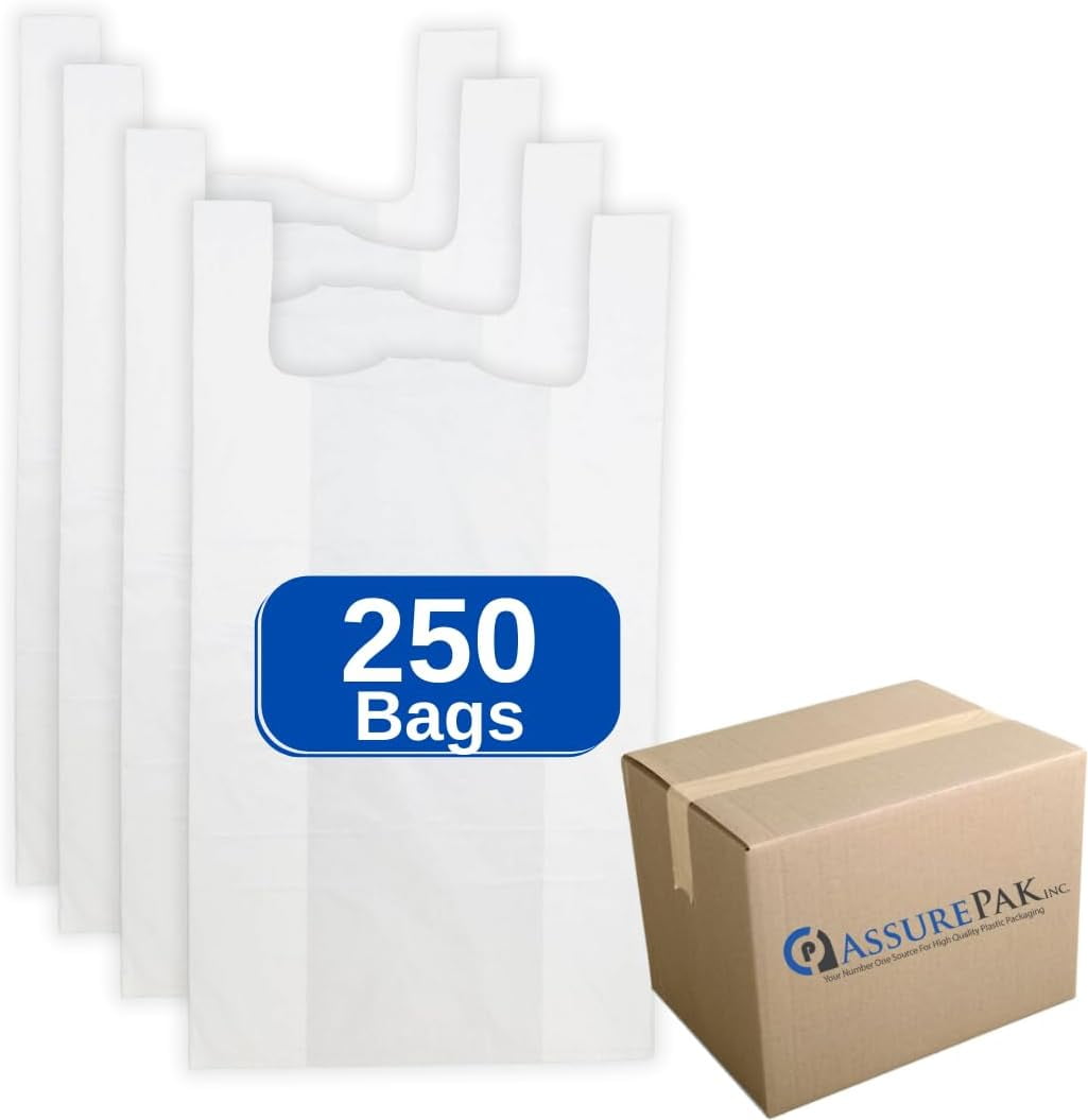 White Unprinted HDPE T-Shirt Plastic Bags for , Groceries, Merchandise ...