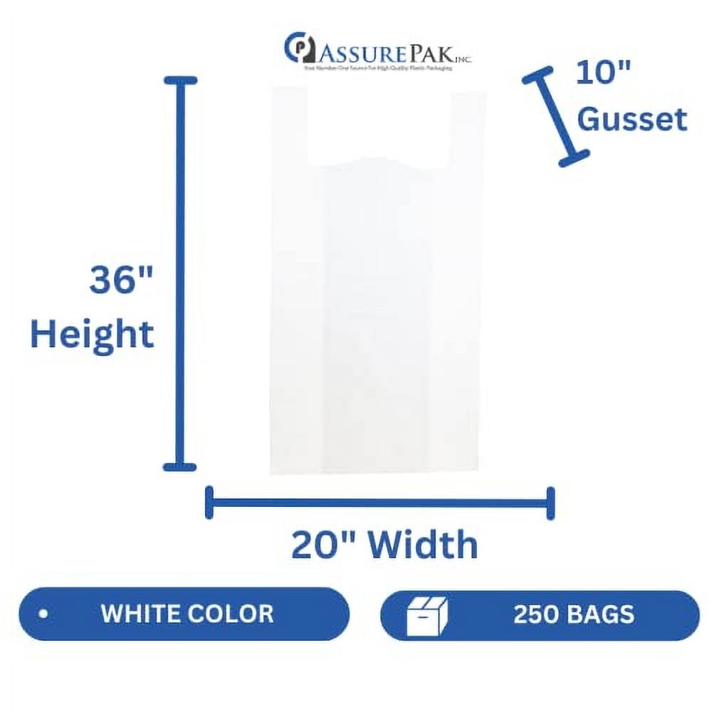 White Unprinted HDPE T-Shirt Plastic Bags for Retail, Groceries ...