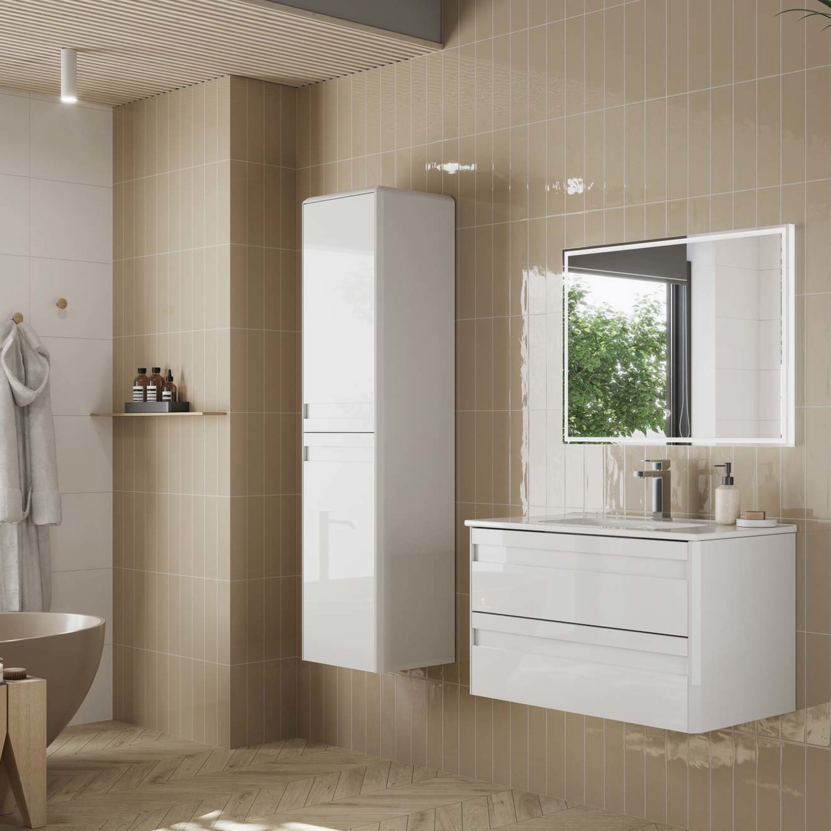 White Vanity with Onix Basin | Simple Installation in Any Home Bathroom ...