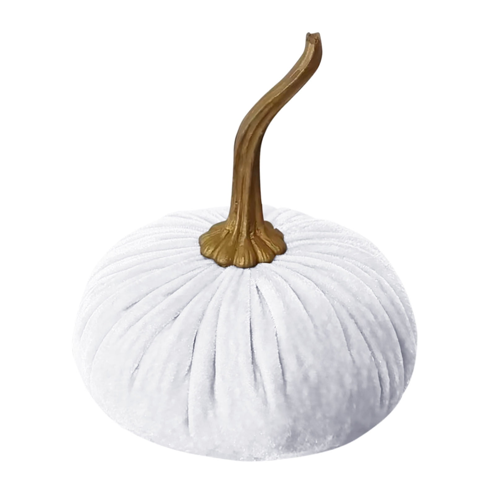 White Velvet Fabric Pumpkin Decor 10Cm Faux Foam Fall Table Scatter For ...
