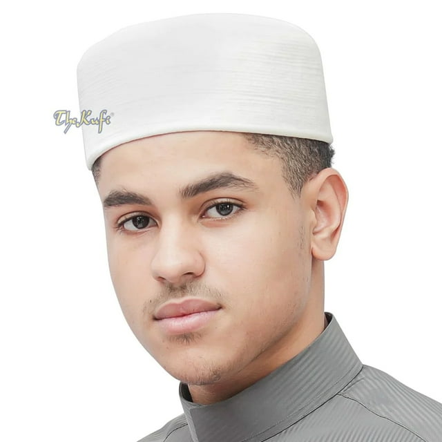 White Velvet Kufi Hat – High Quality Handmade Rigid Islamic Kufi Cap ...