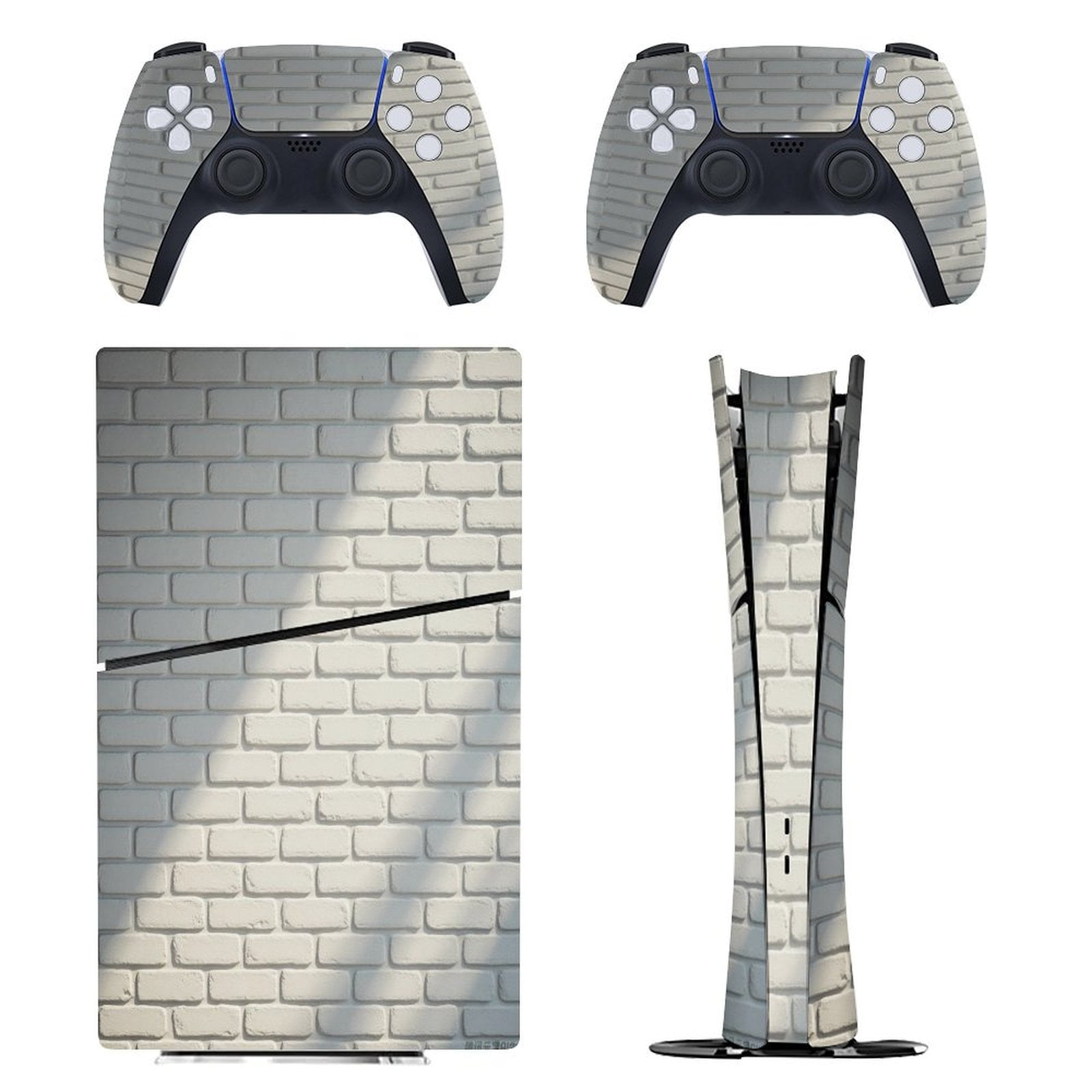 White Vinatge Brick Wall Pattern PS5/PS5 Slim Digital Disc Skin Sticker ...