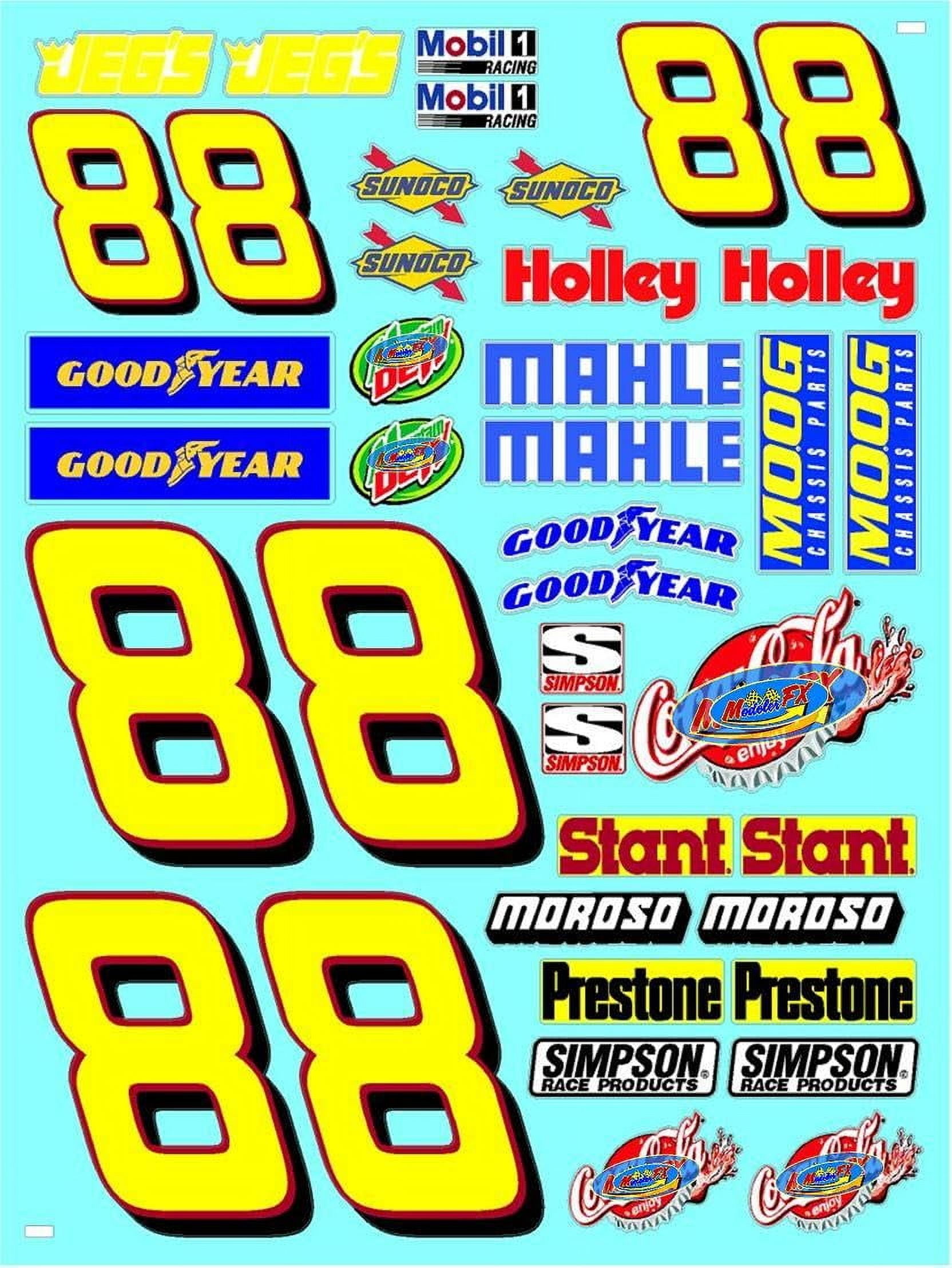White Vinyl R/C Racing Sponsor Sticker Gang Sheet -1/4-1/5 1/6th Scale ...