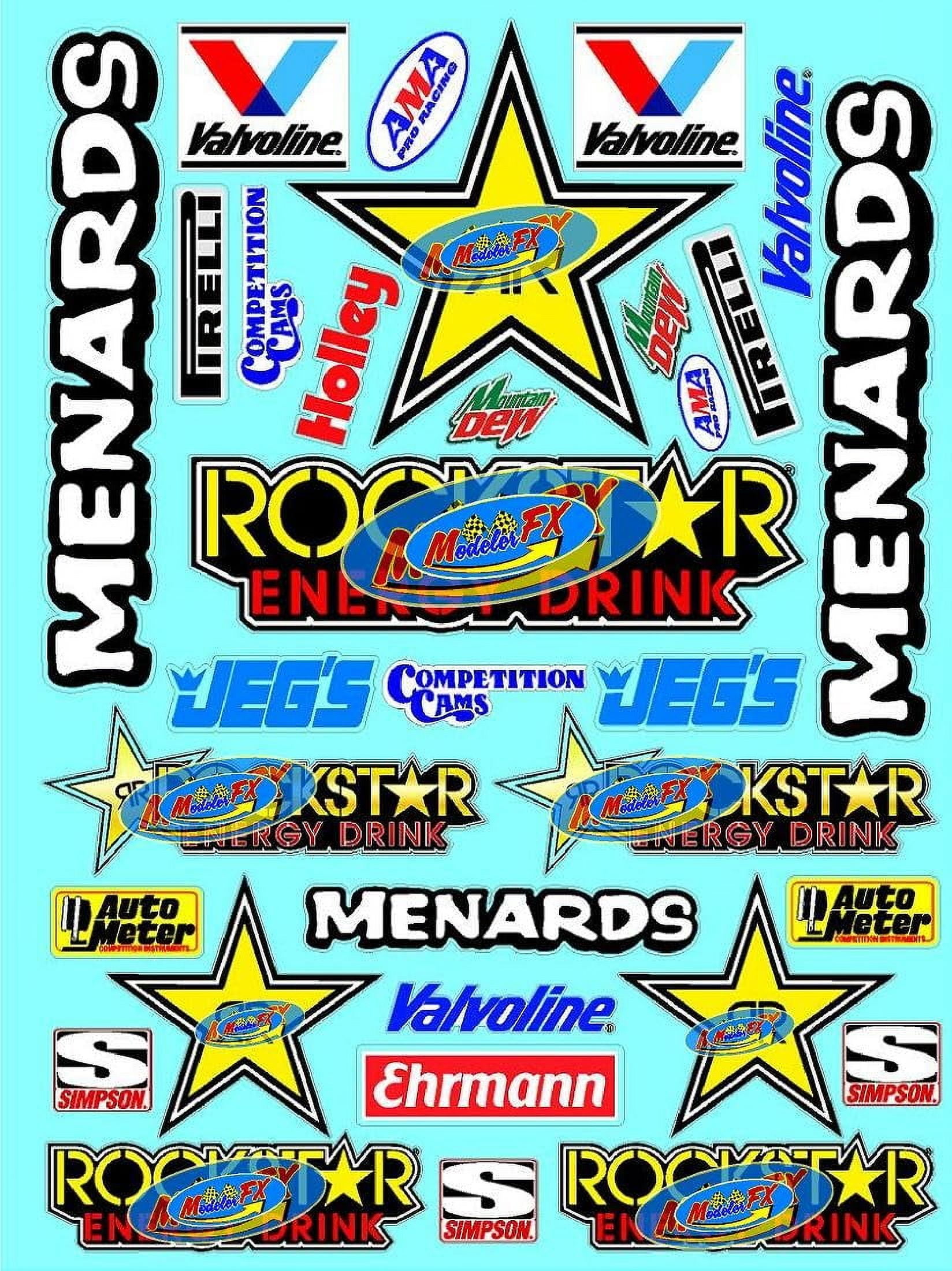 White Vinyl R/C Racing Sponsor Sticker Gang Sheet 52-1/8th 1/10th Scale ...