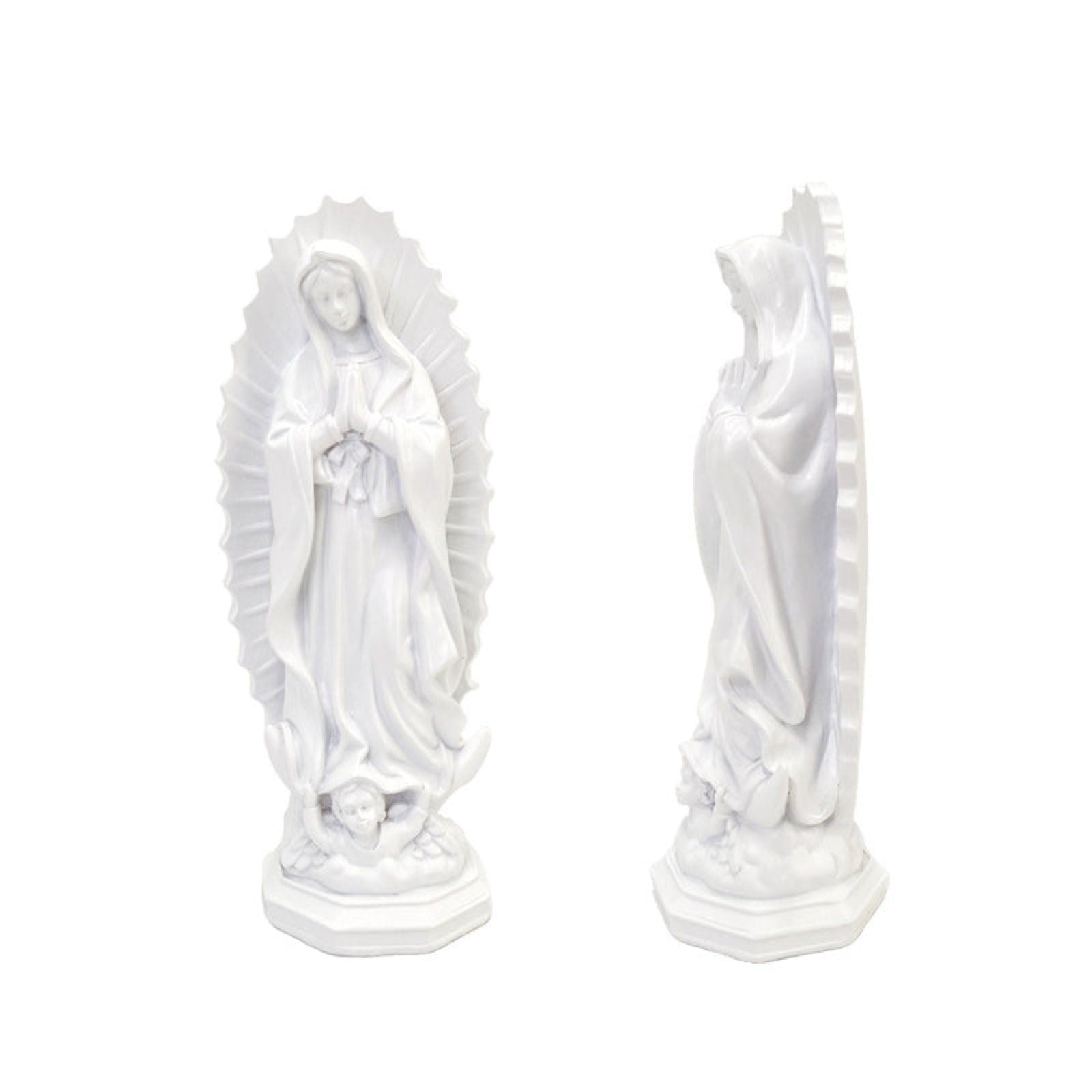 White Virgin Mary Statue Decor, Religious Ornament Lessed Virgin Mother ...
