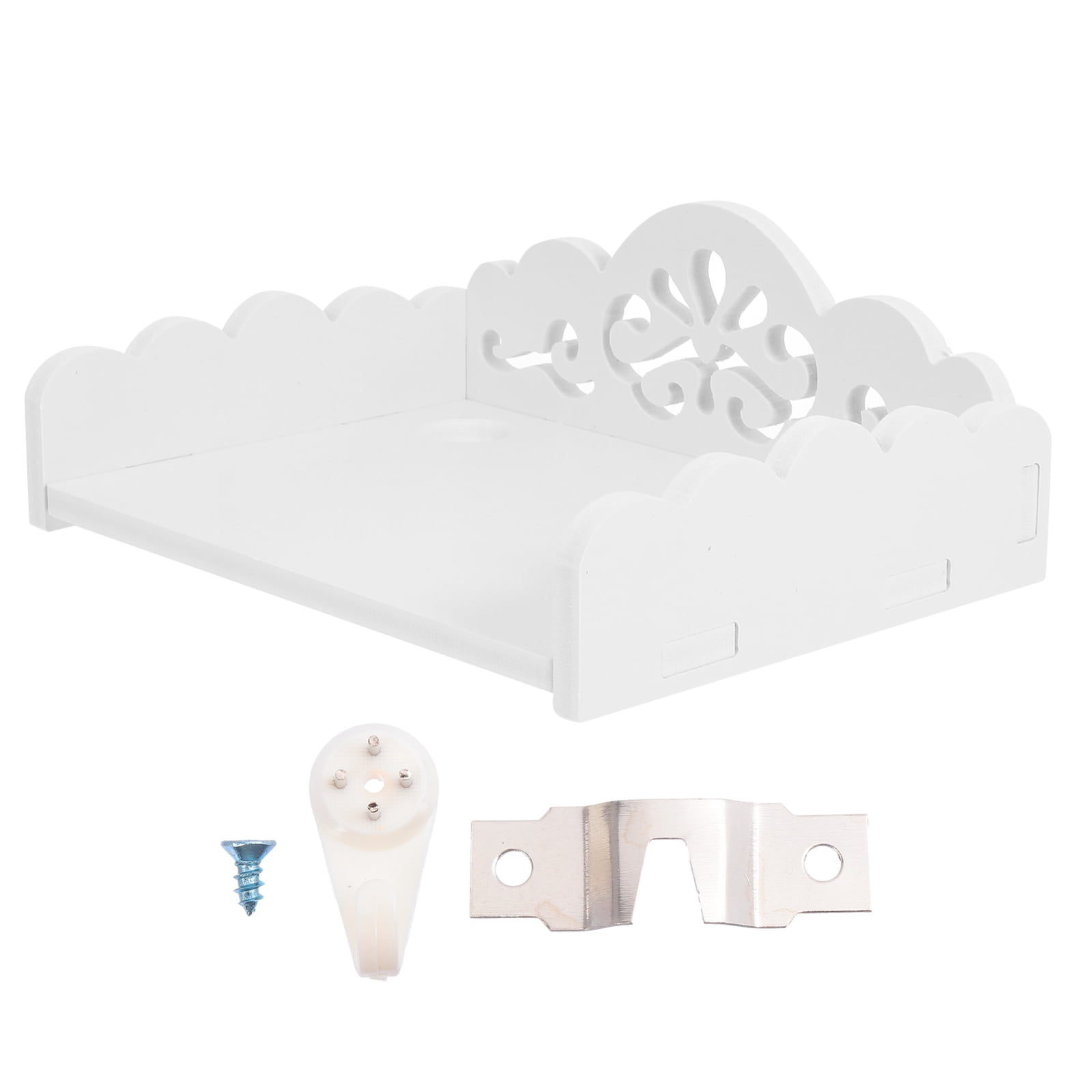 White WPC Figure Storage Rack Space-saving Shelf Elegant Floating Wall ...