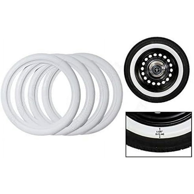 White Wall 15" Tires X4 Add on Insert Trim Set Port-a-wall Hot Rod Style - Walmart.com