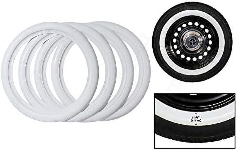 White Wall 17 inch Tires Portawalls X4 Add on Insert Trim Set Hot Rod ...