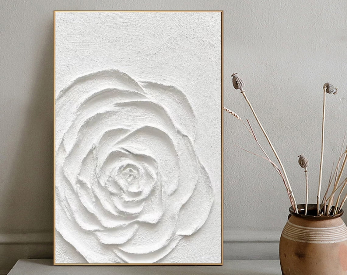 White Wall Art White 3D Textured Art White Textured Wall Art White ...