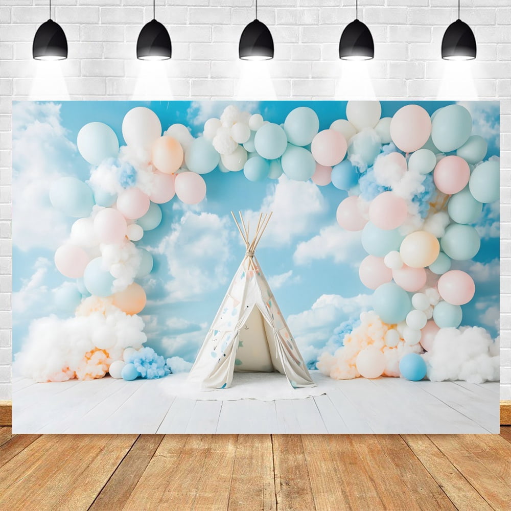 White Wall Backdrop for Photography Moon Stars Baby Shower Kids ...