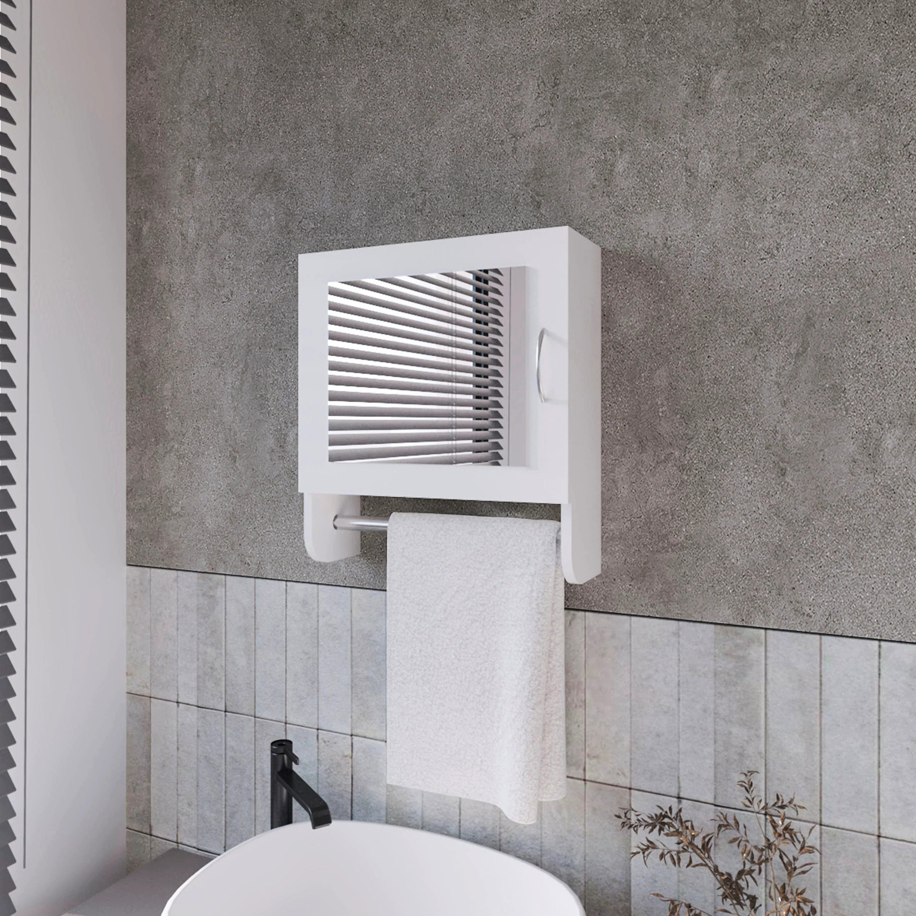 White Wall Cabinet - Conceal Hygiene Products - Limited Spaces ...