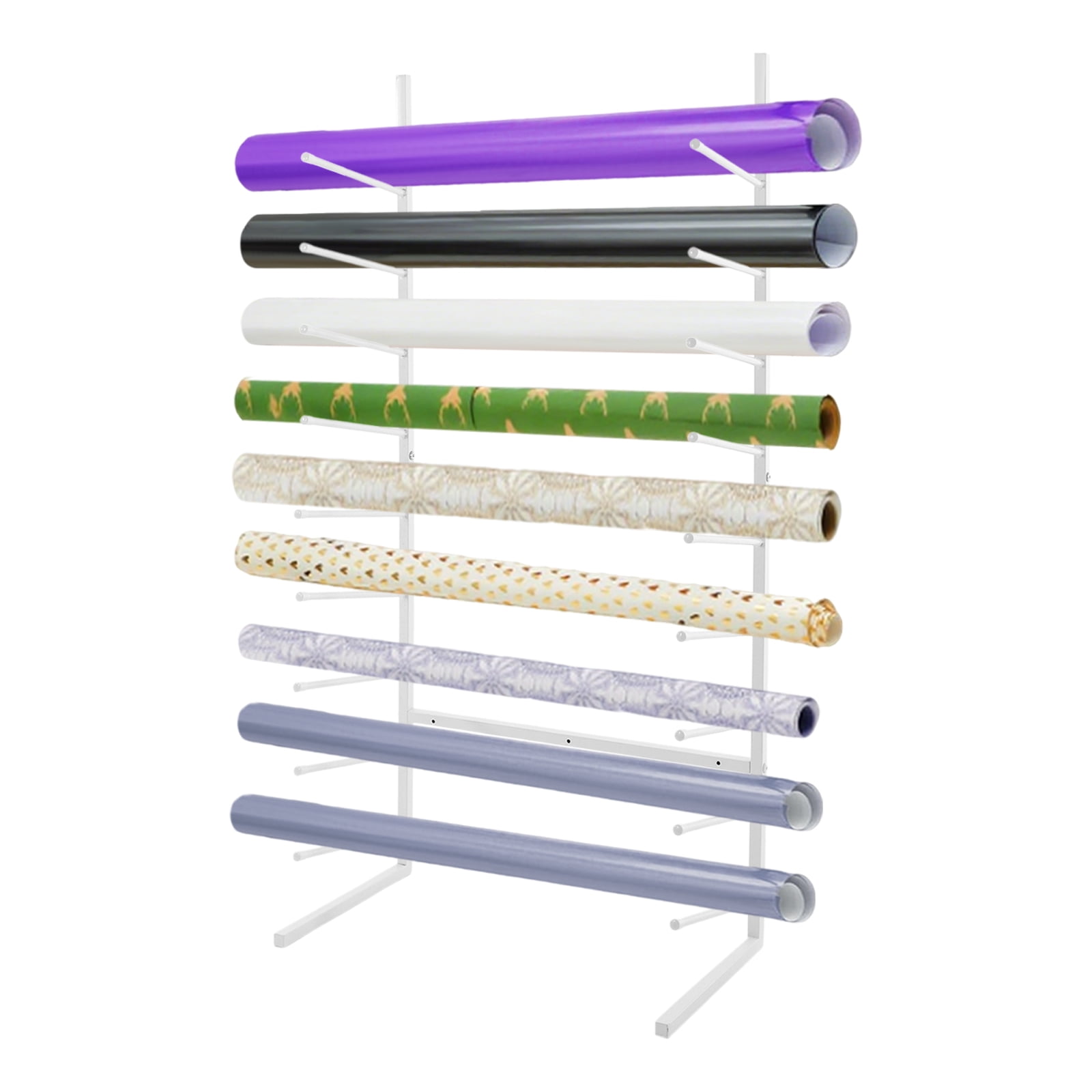 White Wall Mount Blueprint Storage Rack, 9-Tier Blueprint Holder for ...