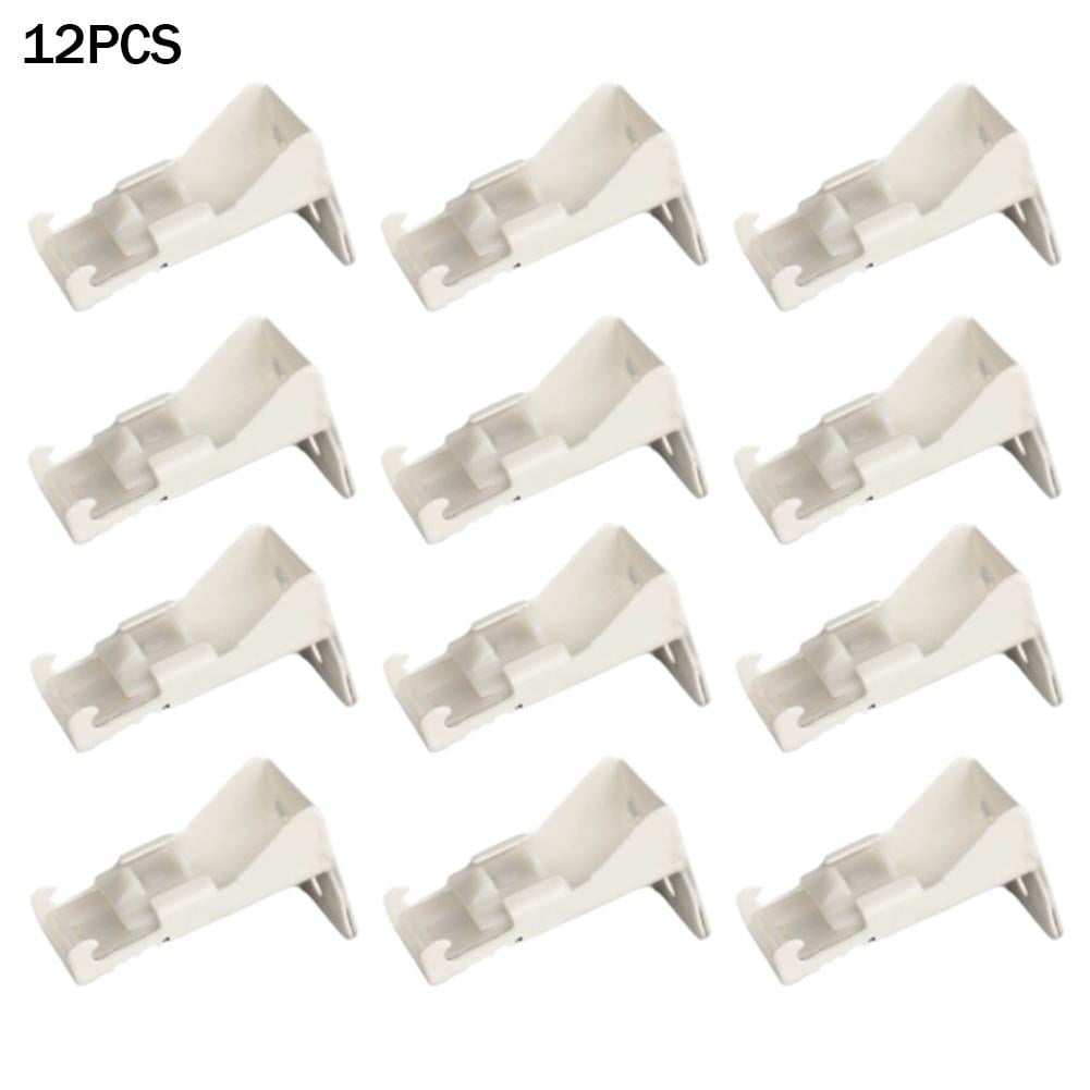 White Wall Mount Brackets for Curtain Track, Bendable Plastic Mounting ...