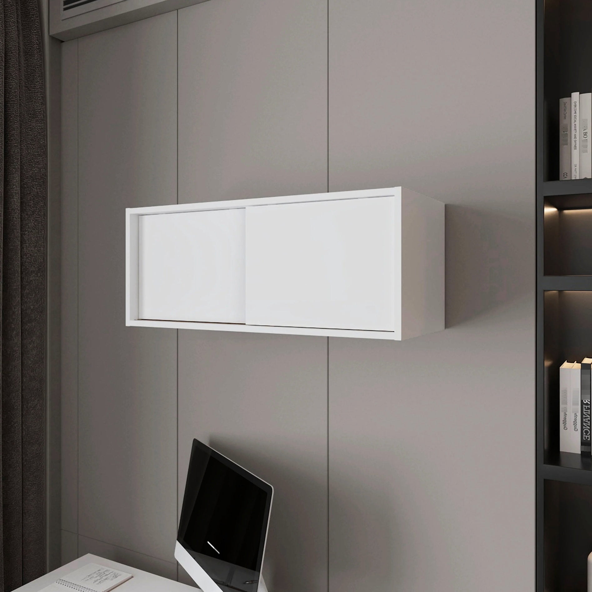 White Wall - Mounted Floating Cabinet | Facilitates Access in Small ...