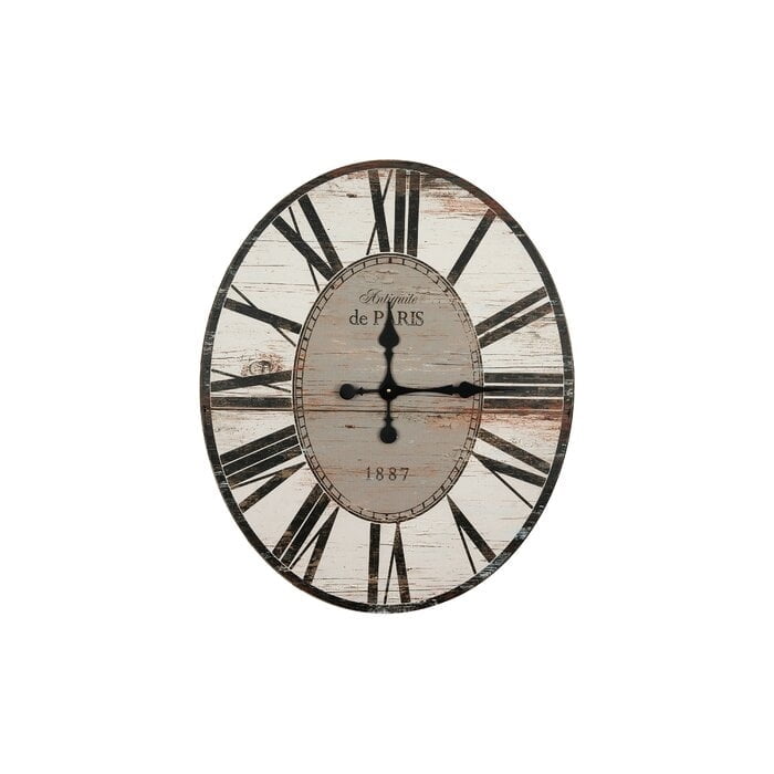 White Washed Oversized Distressed Paris Wood Wall Clock - Walmart.com