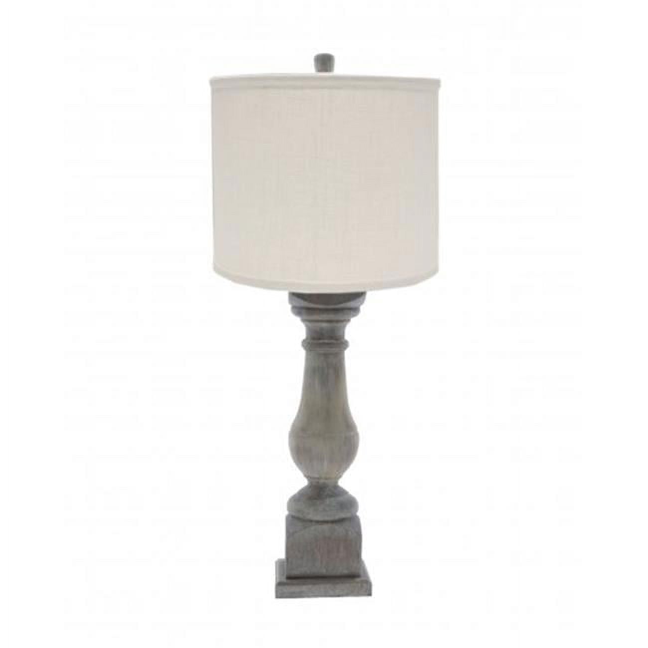 White Washed Wood Finish Table Lamp with Ivory Linen Shade - Walmart.com