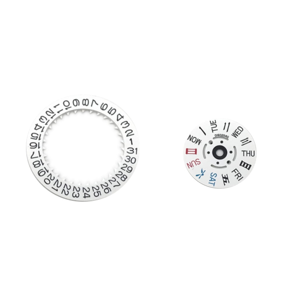 White Watch Movement Replacing Parts Calendar Date Day Wheel Disc ...