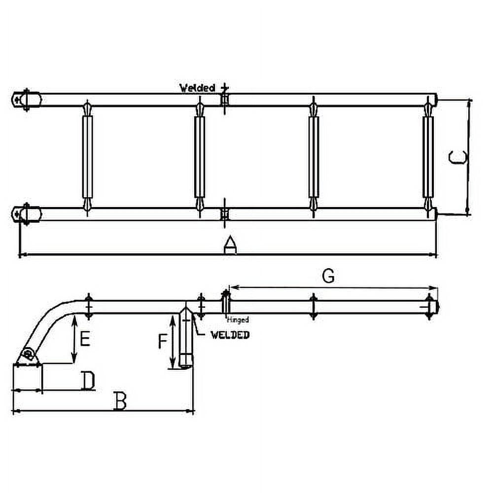 White Water B00361 Stainless Transom Mount Folding Stern Ladder - 4 ...