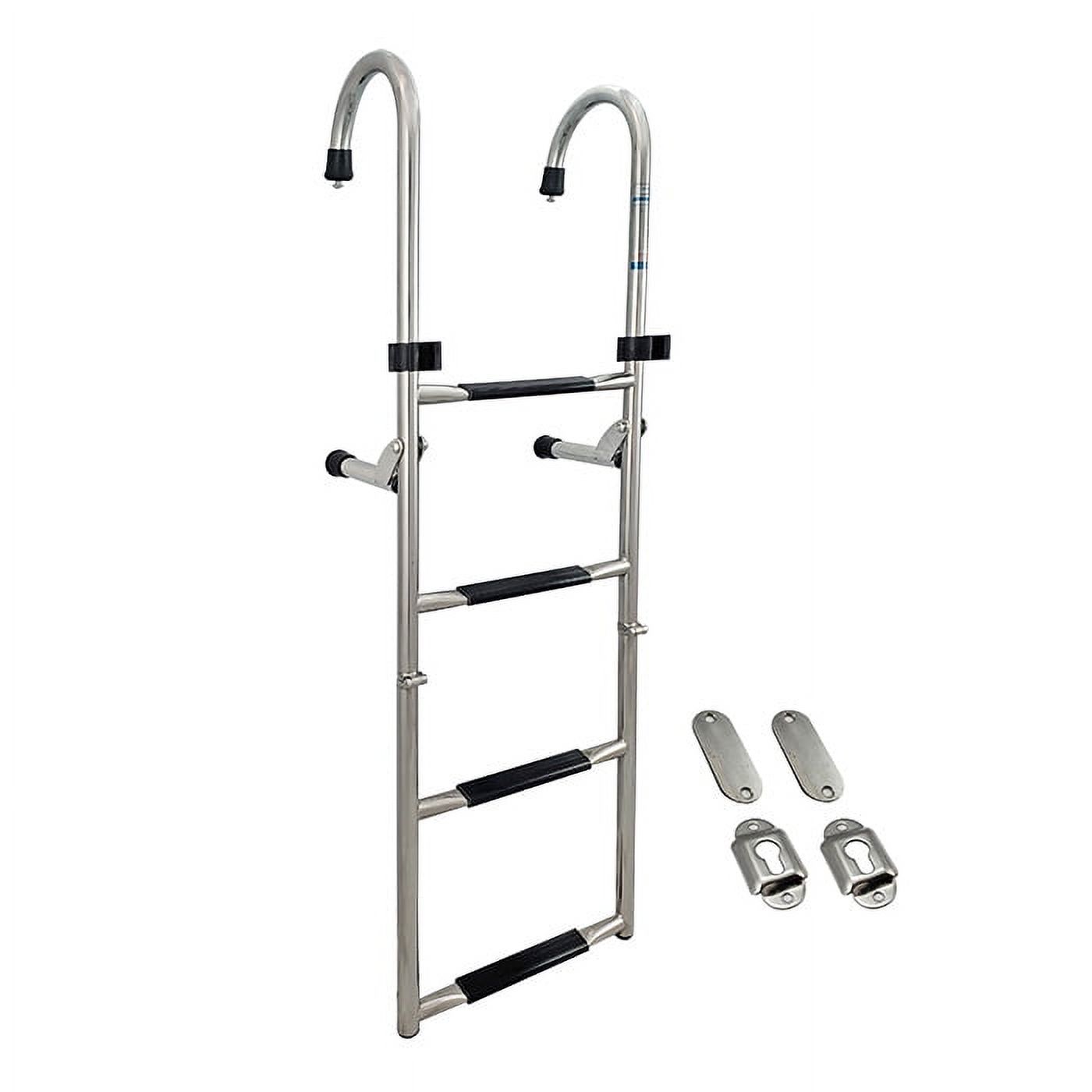 White Water B00365 Stainless Steel Gunwale-Mounted Removable Ladder 4 ...