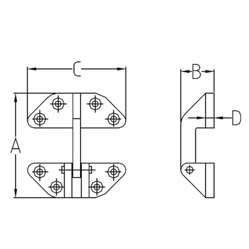White Water Long Reach Stainless Hatch Hinge (Pair) - Walmart.com