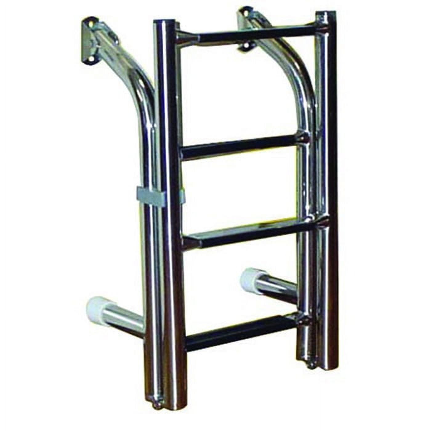 White Water Marine B00361 304 Ss Folding Transom Ladder 4 Step