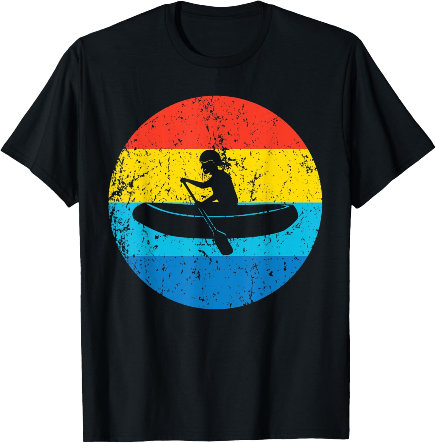 White Water Rafting Vintage Rafter Retro 1970's Style Circle T-Shirt ...