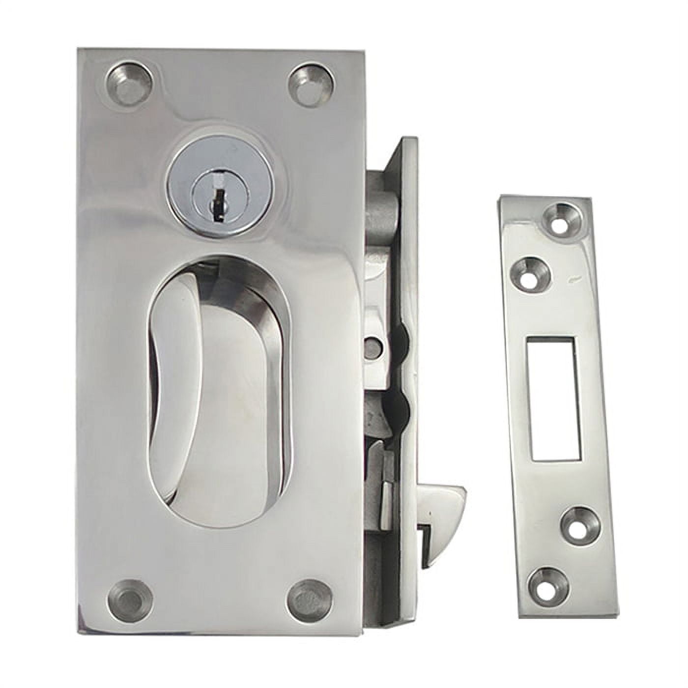 White Water S12-410 Stainless Steel Sliding Door Lock Set with Key ...