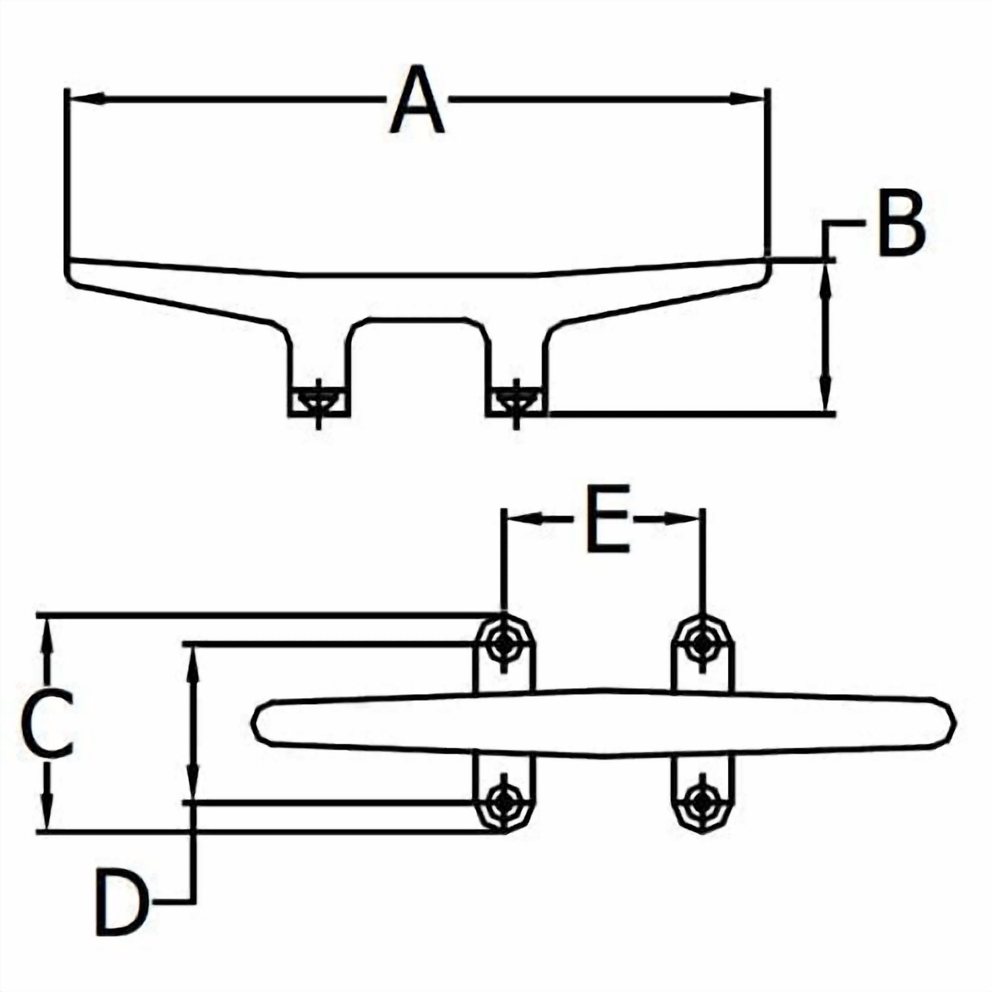 White Water Stainless Sleek Line Dock Cleat 4-Hole Mooring Cleats ...