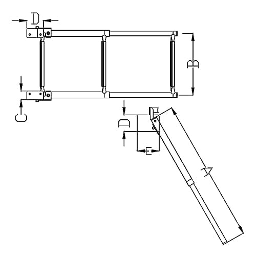 White Water Telescoping Folding Transom Ladder 3 Step