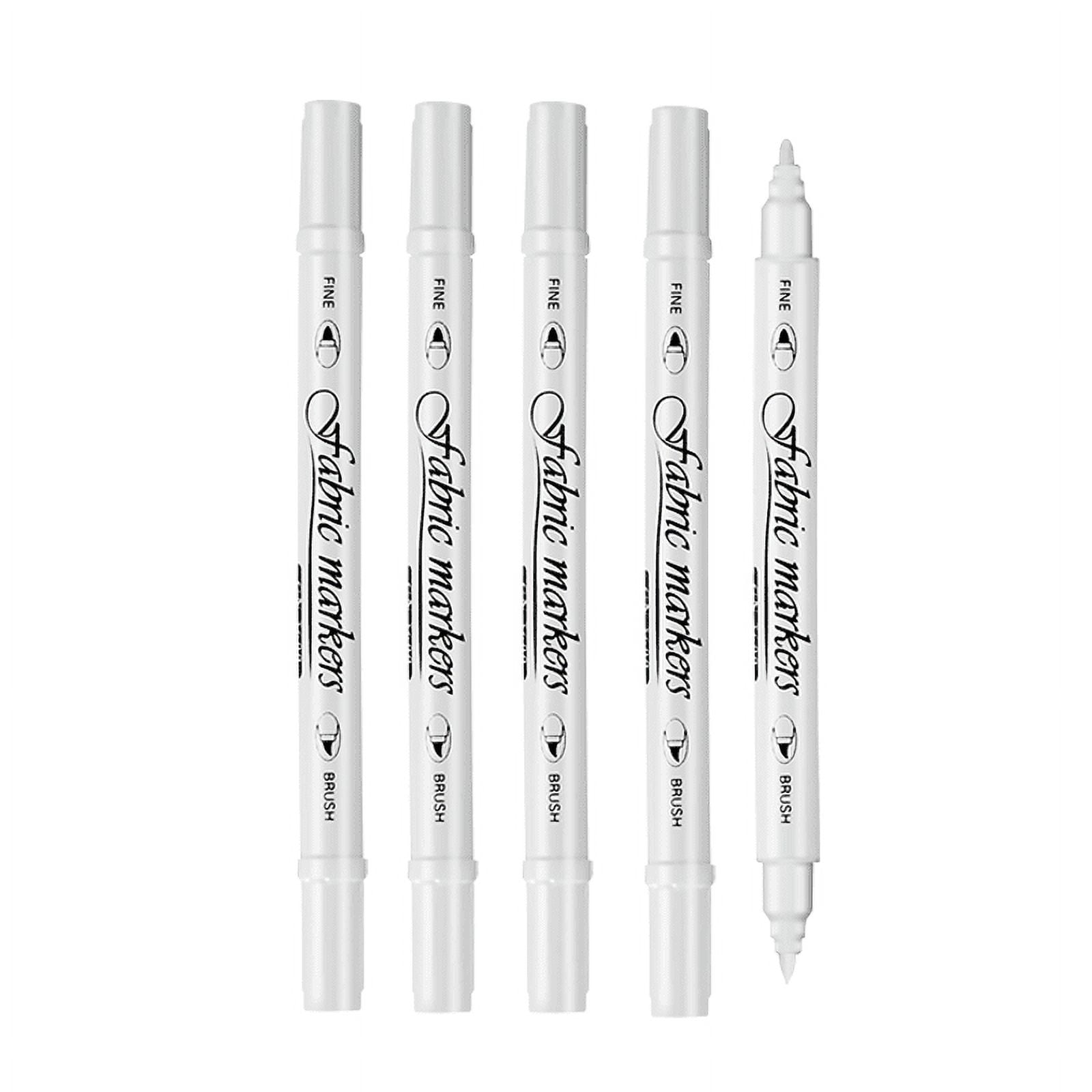 White Waterproof Permanent Fabric Textile Marker Pen Set for T Shirt ...