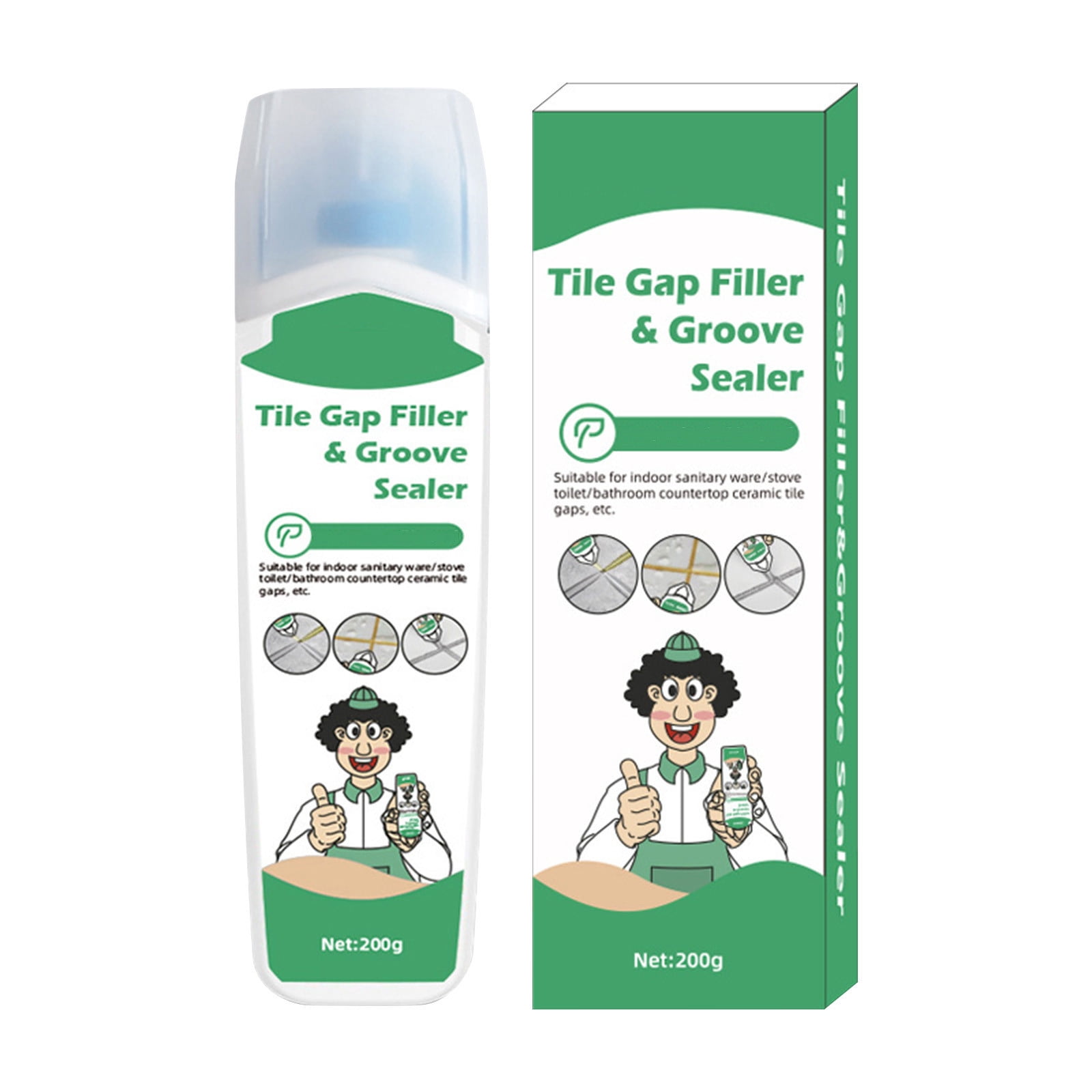 White Waterproof Tile Grout & Sealant Odorless Ceramic Gap Filler ...