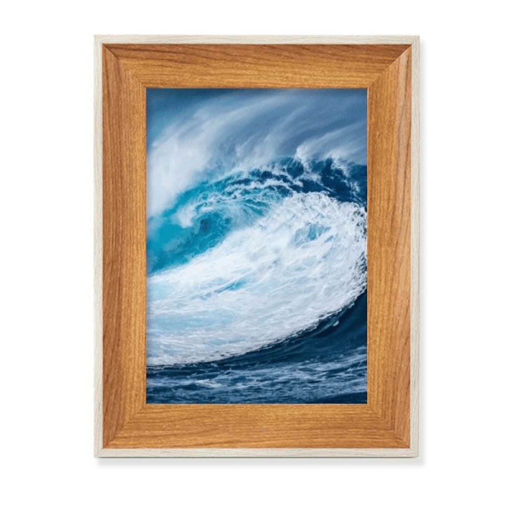 White Wave Sea Water Science Nature Picture Desktop Wooden Photo Frame ...