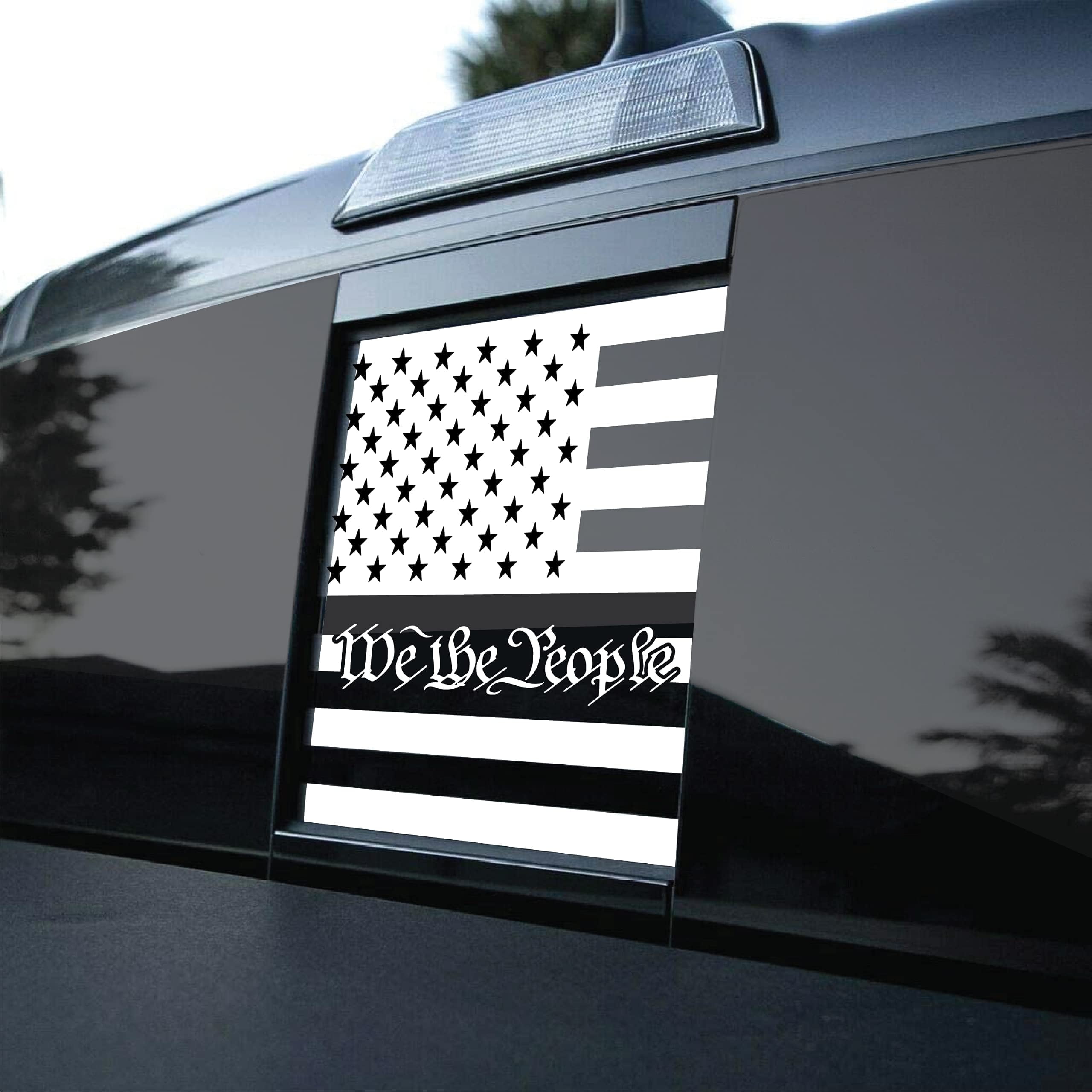 White "We The People " USA American Flag Vinyl Decal Rear Sliding ...