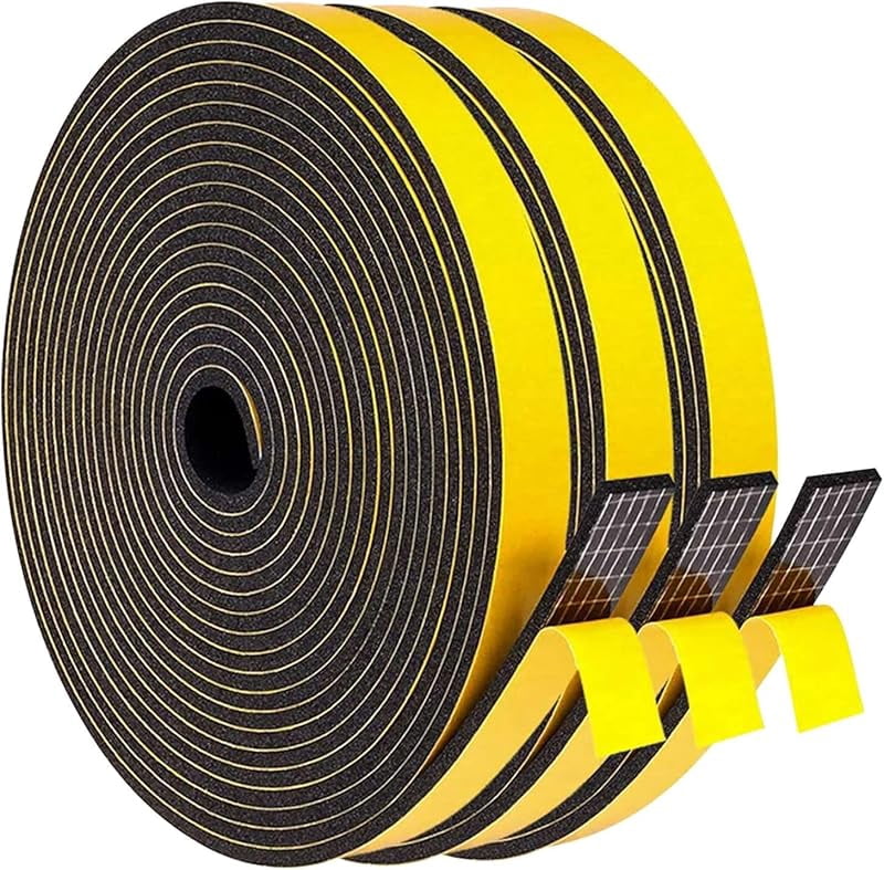 White Weatherstripping 1/4" W x 1/8" T, Foam Seal Strip for Window Door ...