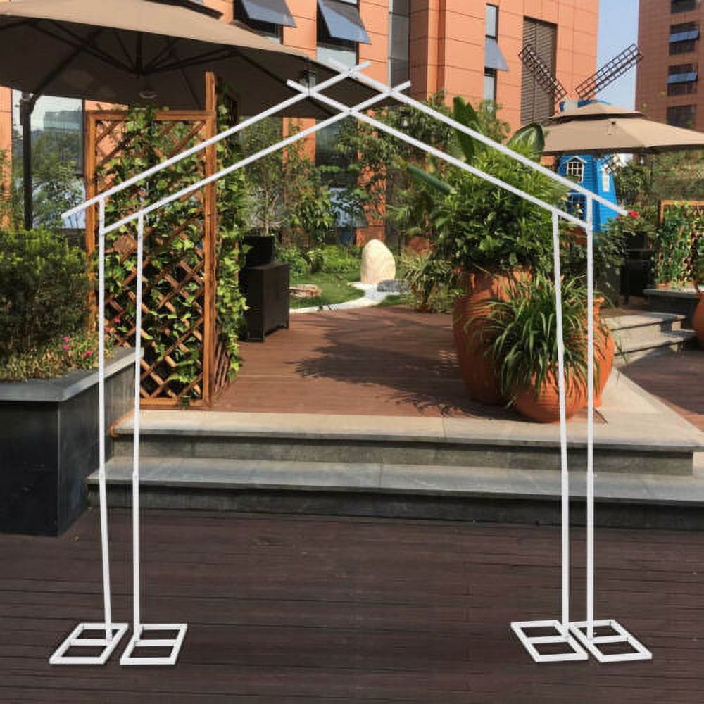 White Wedding Double Arch Metal Garden Arbor Backdrop Stand Party ...