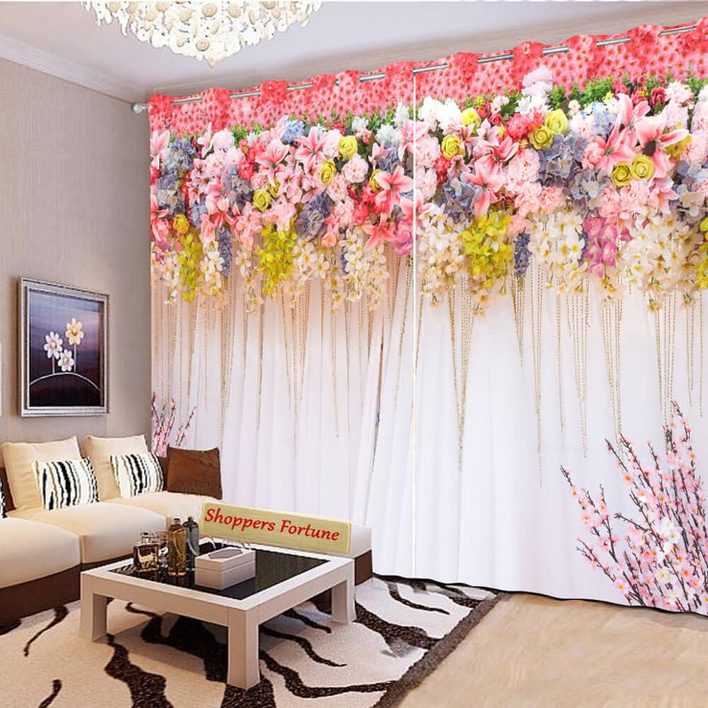 White Wedding ration Bouquet Window Curtain for Living Room Wedding ...