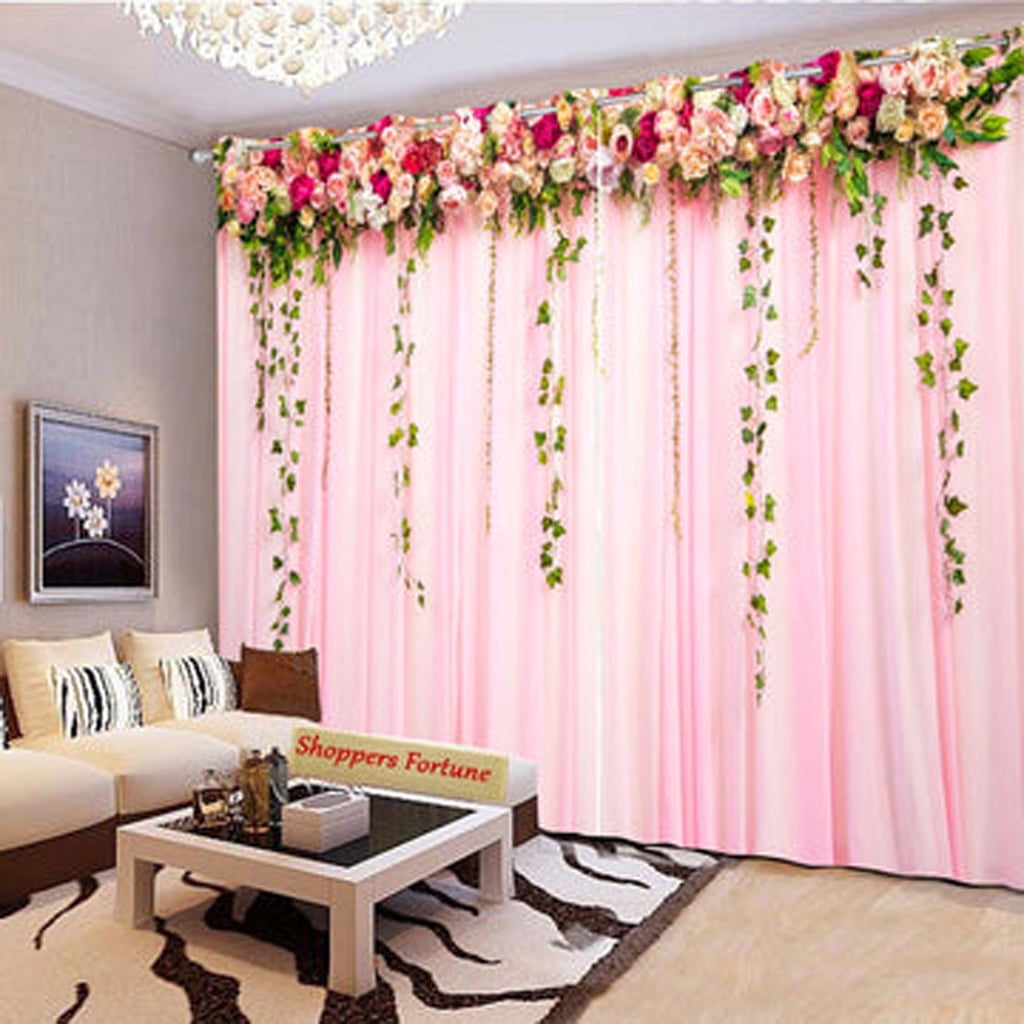 White Wedding ration Bouquet Window Curtain for Living Room Wedding Room Bedroom Home r ...