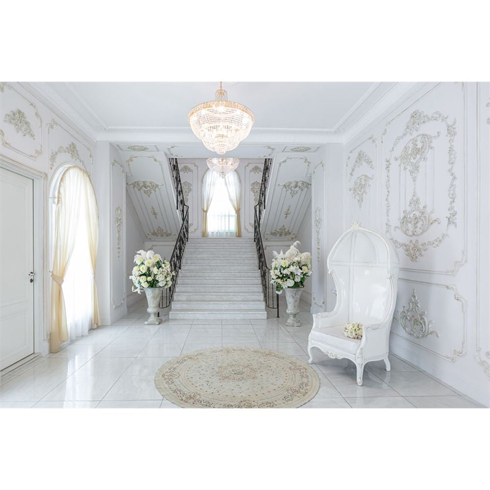 White Western Living Room Backdrop for Photo Shoot Indoor Wallpaper ...