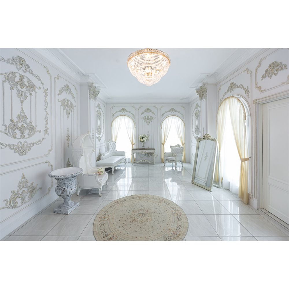 White Western Living Room Backdrop for Photo Shoot Indoor Wallpaper ...